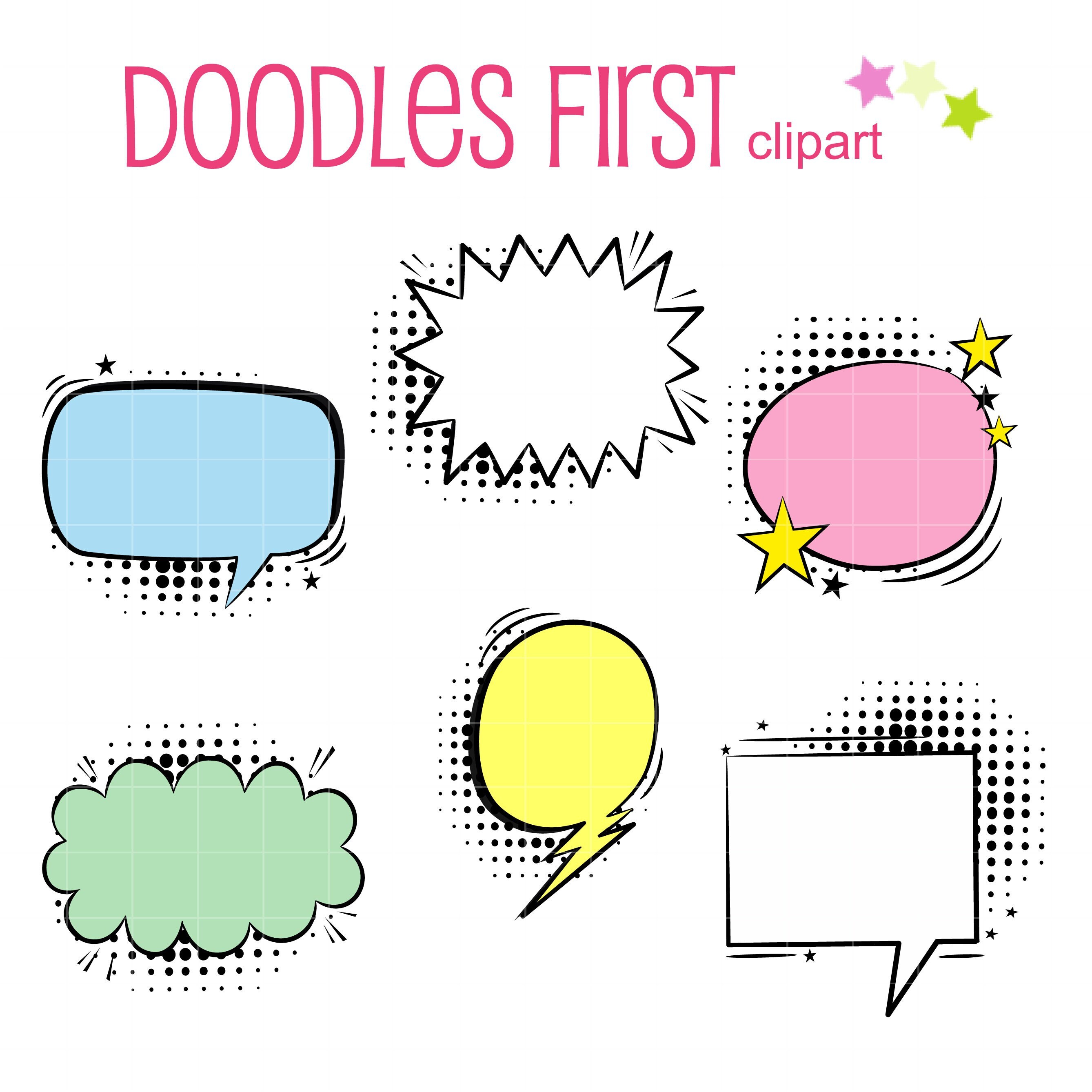 90s and 80s Retro Bubble Comic Digital Clip Art for | Etsy