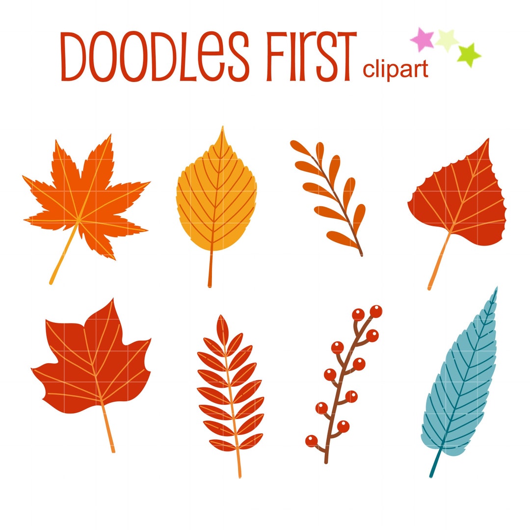Autumn Leaves Ornaments Digital Clip Art for Scrapbooking Card Making ...