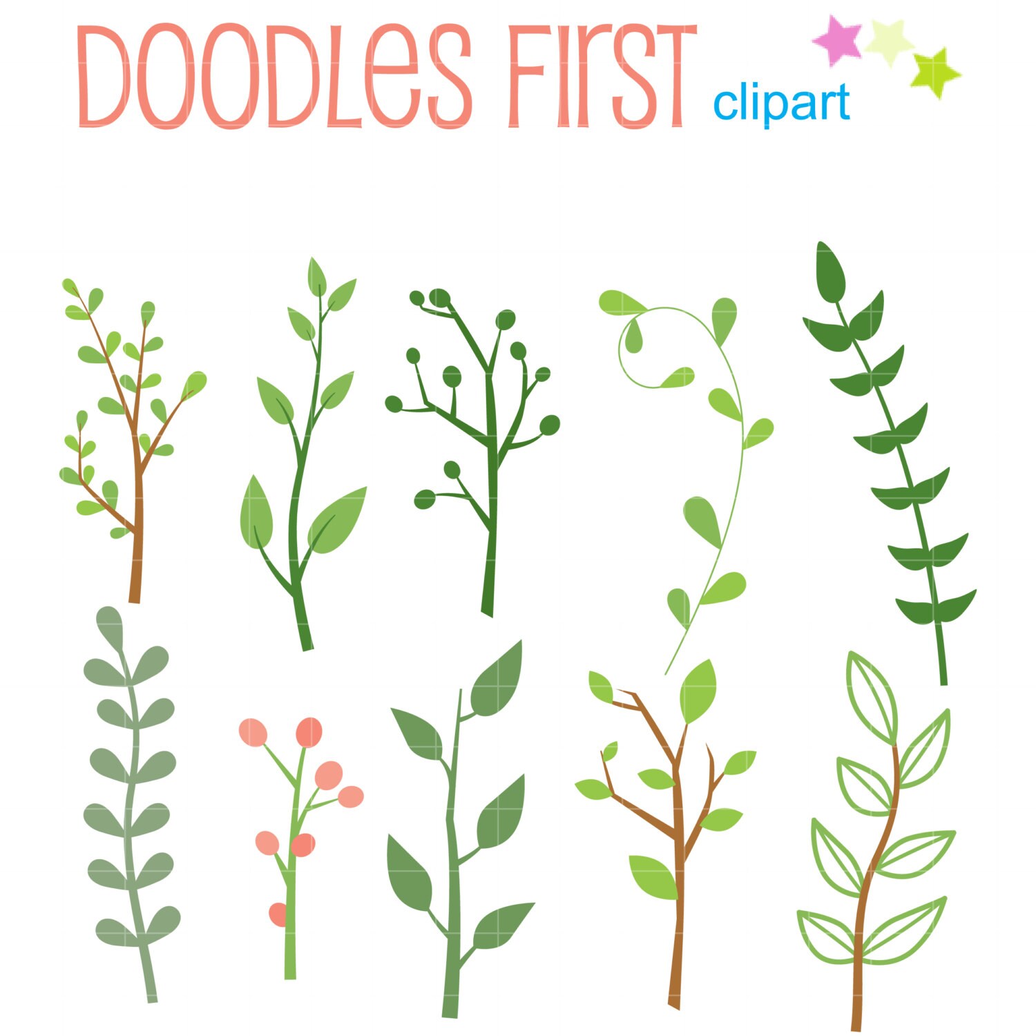 Foliage Set Digital Clip Art for Scrapbooking Card Making - Etsy