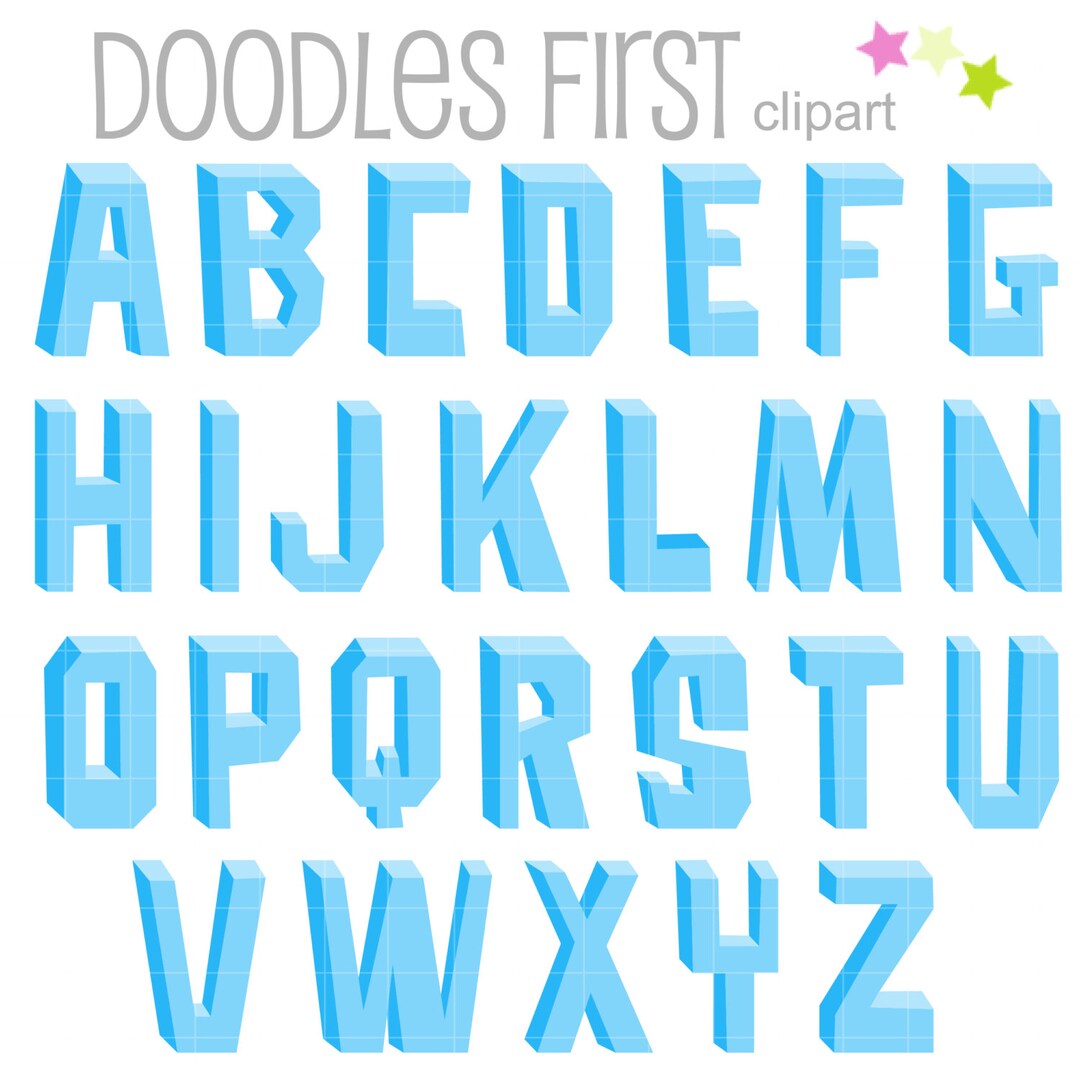 Ice Block Alphabet Clip Art for Scrapbooking Card Making Cupcake ...
