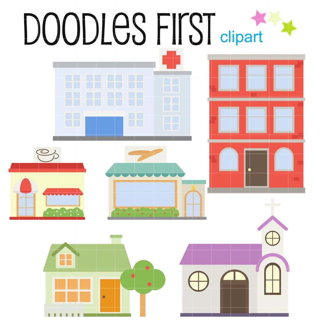 Lovely Town Digital Clip Art for Scrapbooking Card Making Cupcake ...