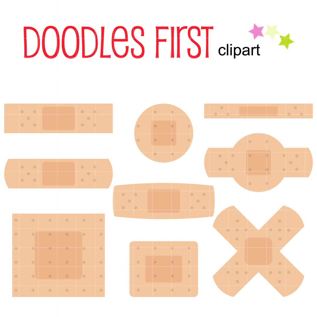Bandage Set Clip Art for Scrapbooking Card Making Cupcake Toppers Paper ...