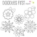 Flower Doodle Outlines Clip Art for Scrapbooking Card Making Cupcake ...