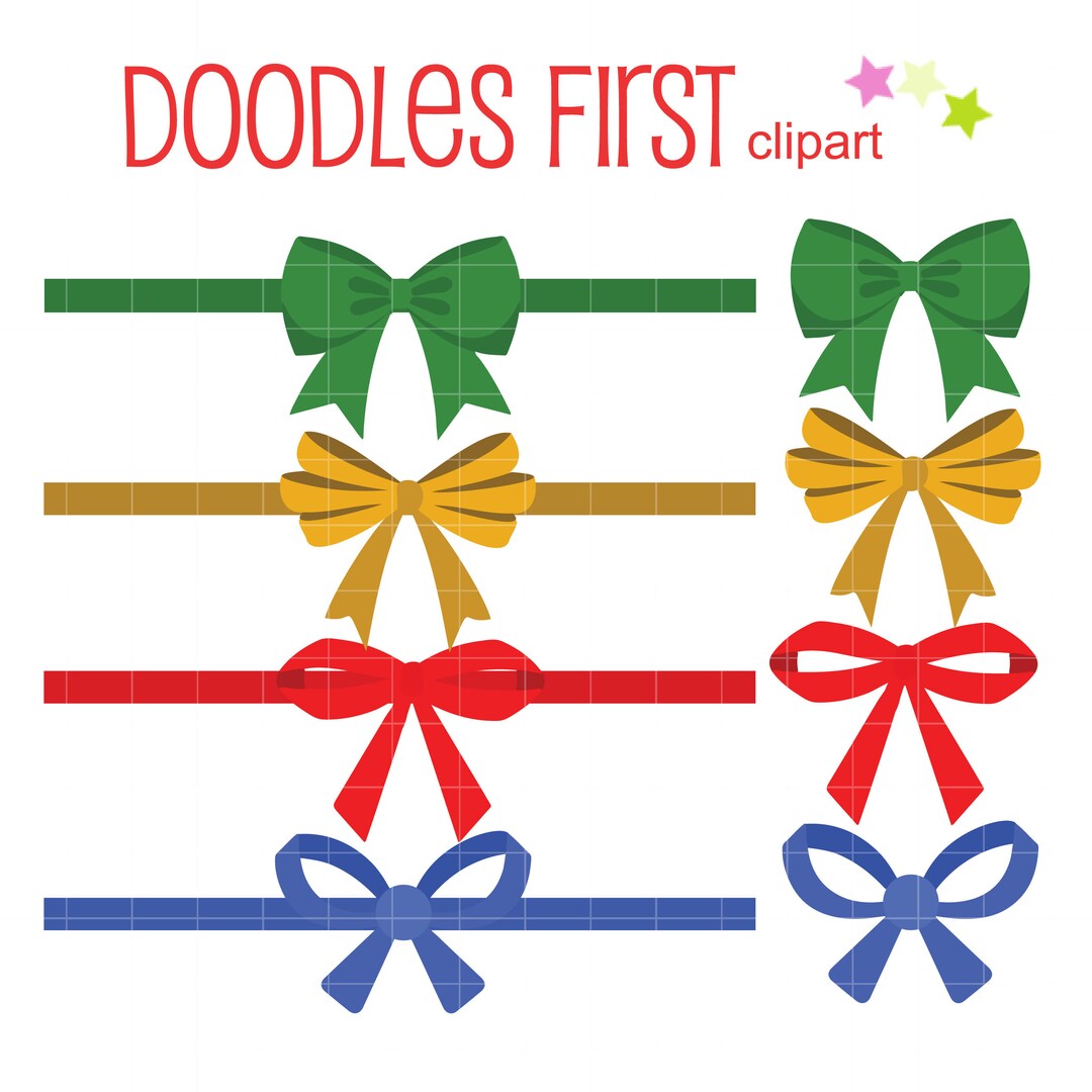 Christmas Gift Ribbons Clip Art for Scrapbooking Card Making Cupcake ...