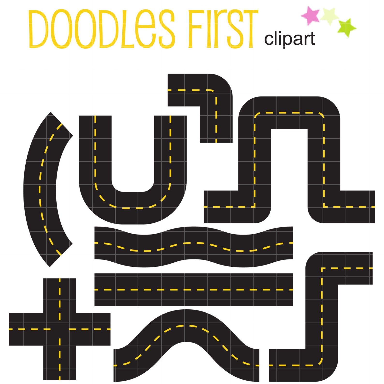 Cute Road Set Digital Clip Art for Scrapbooking Card Making - Etsy