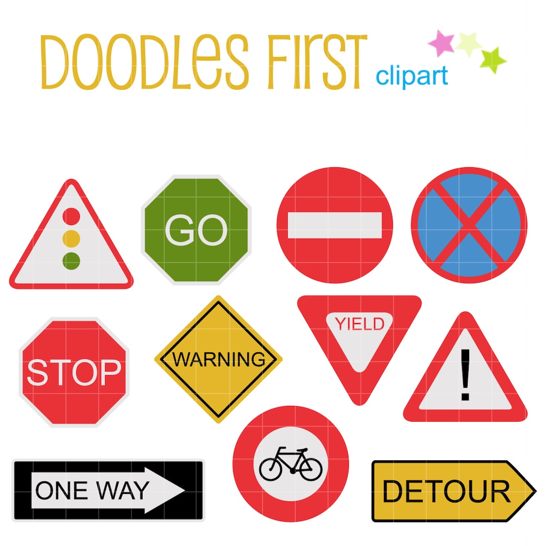 Road Signs Clip Art for Scrapbooking, Cricut Cut Files, Sublimation ...
