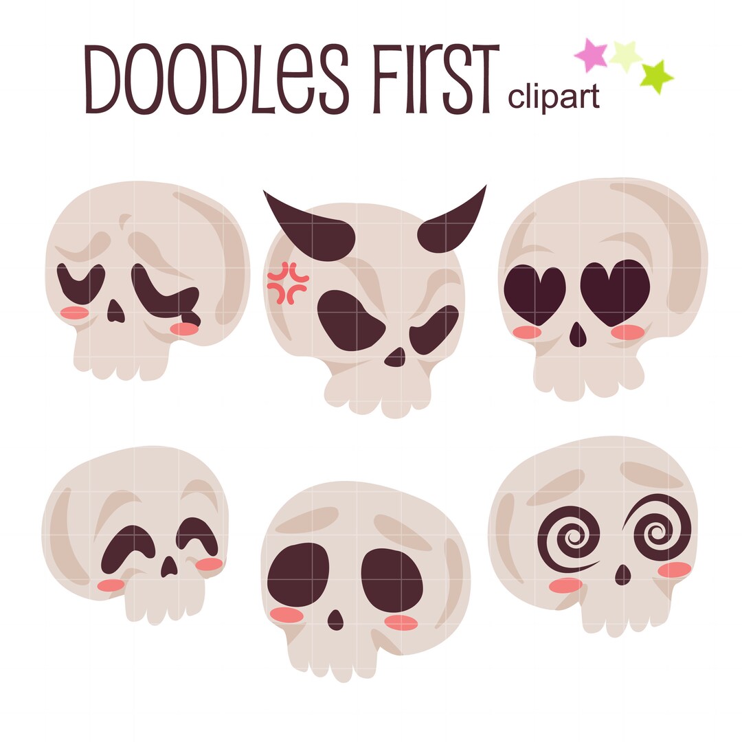 Skull Clipart, Skull SVG, Skull PNG, Instant Download, Clip Art for ...