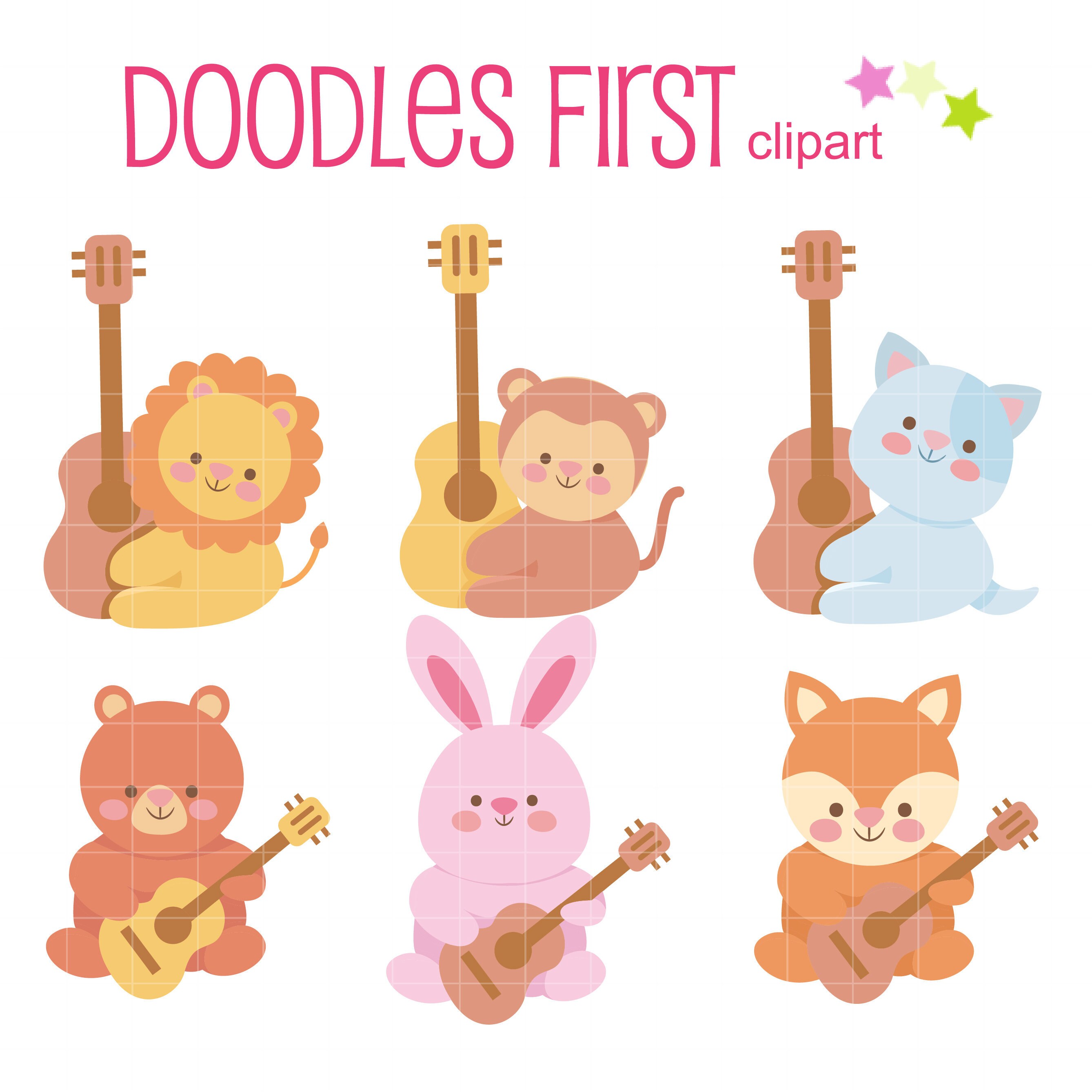 Music Clipart Music SVG Animal Clip Art Guitar Clipart - Etsy UK