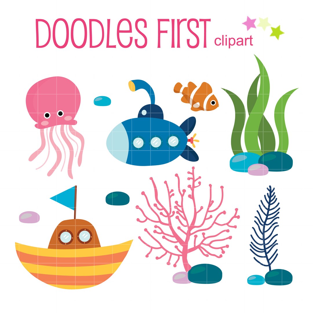 Under the Sea Elements Digital Clip Art for Scrapbooking Card Making ...