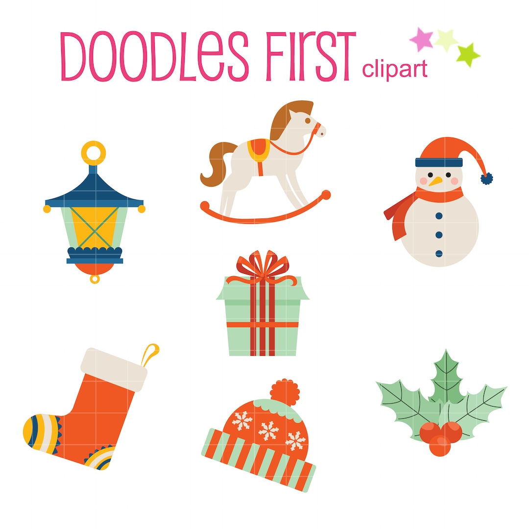 Christmas Elements Digital Clip Art for Scrapbooking Card Making ...