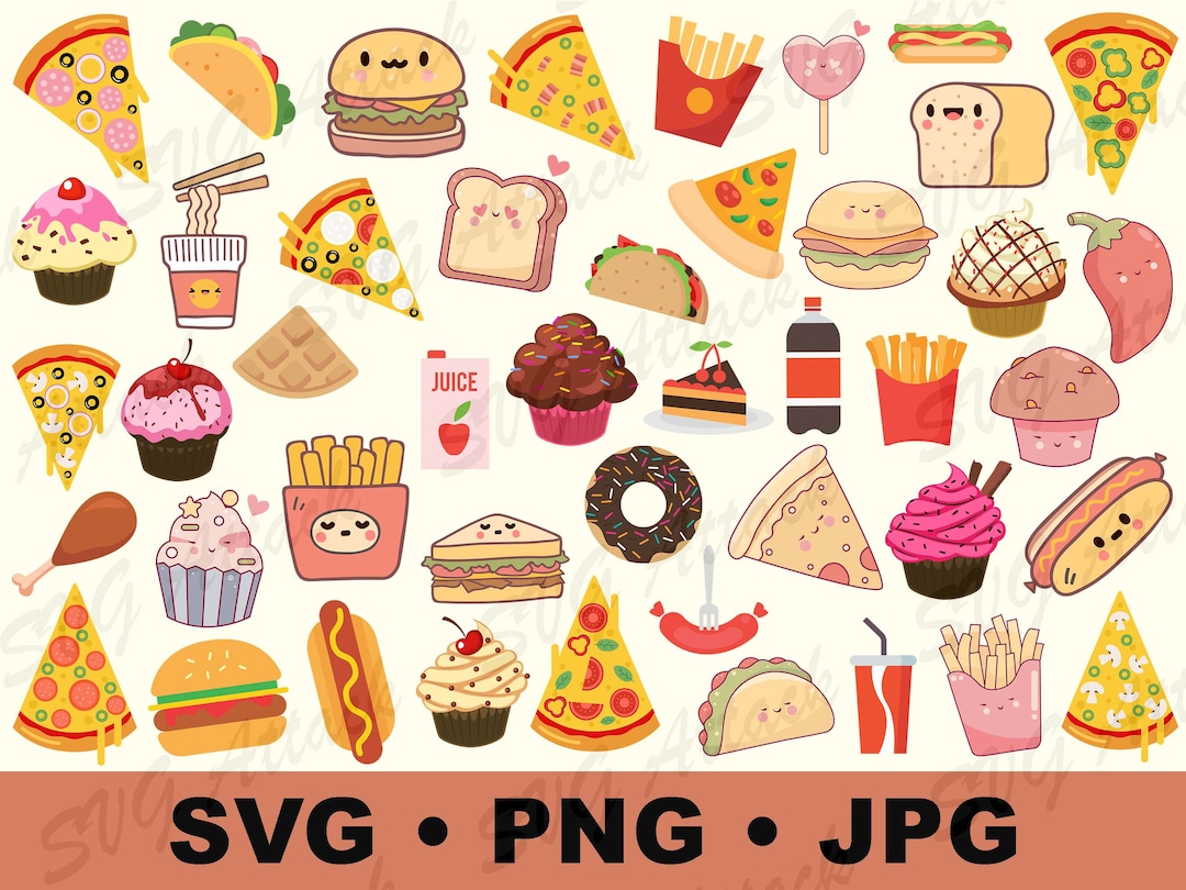 Junk Food SVG Design Bundle | Food SVG for Cutting Machine and Cricut ...