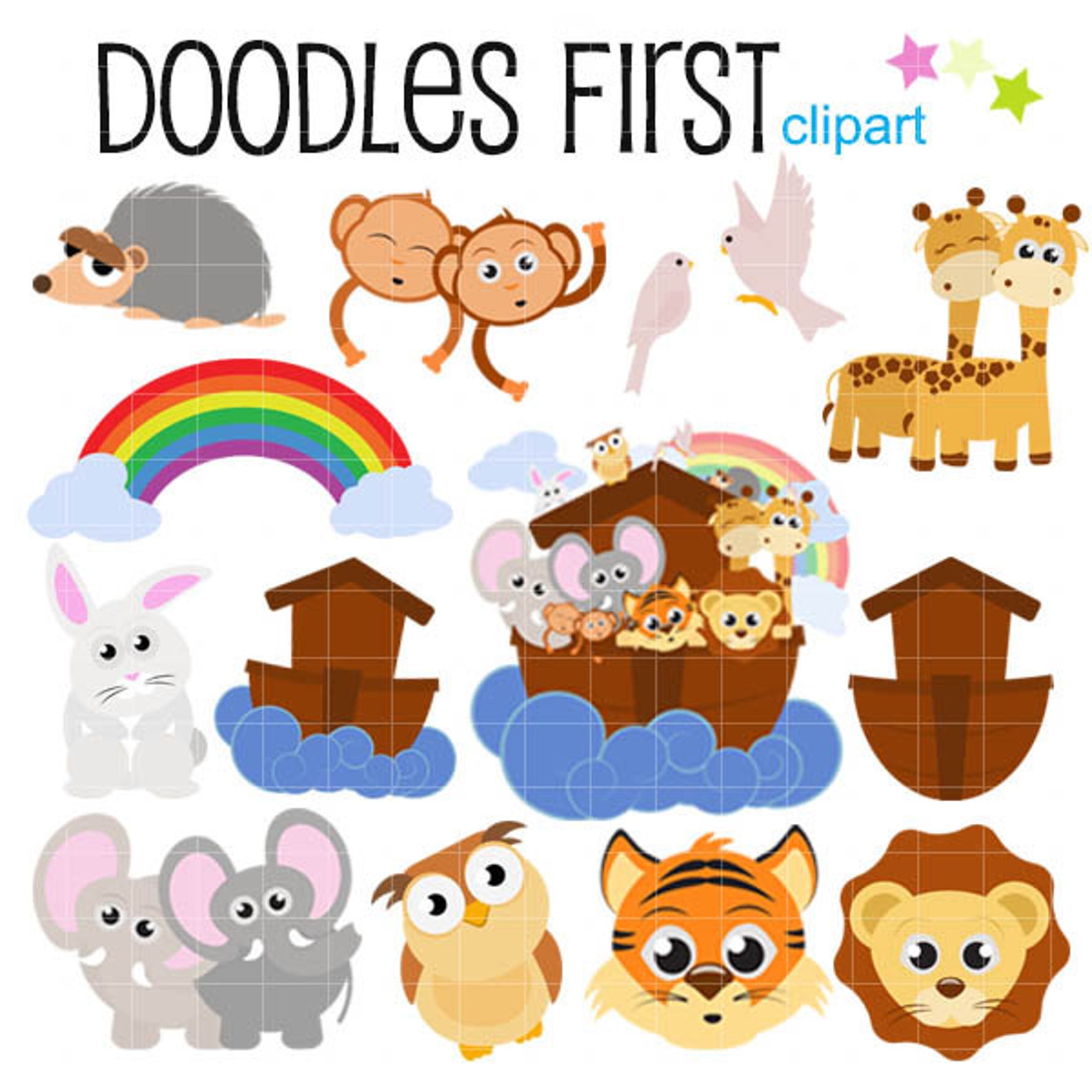 Noah's Ark Digital Clip Art for Scrapbooking, Cricut Cut Files ...