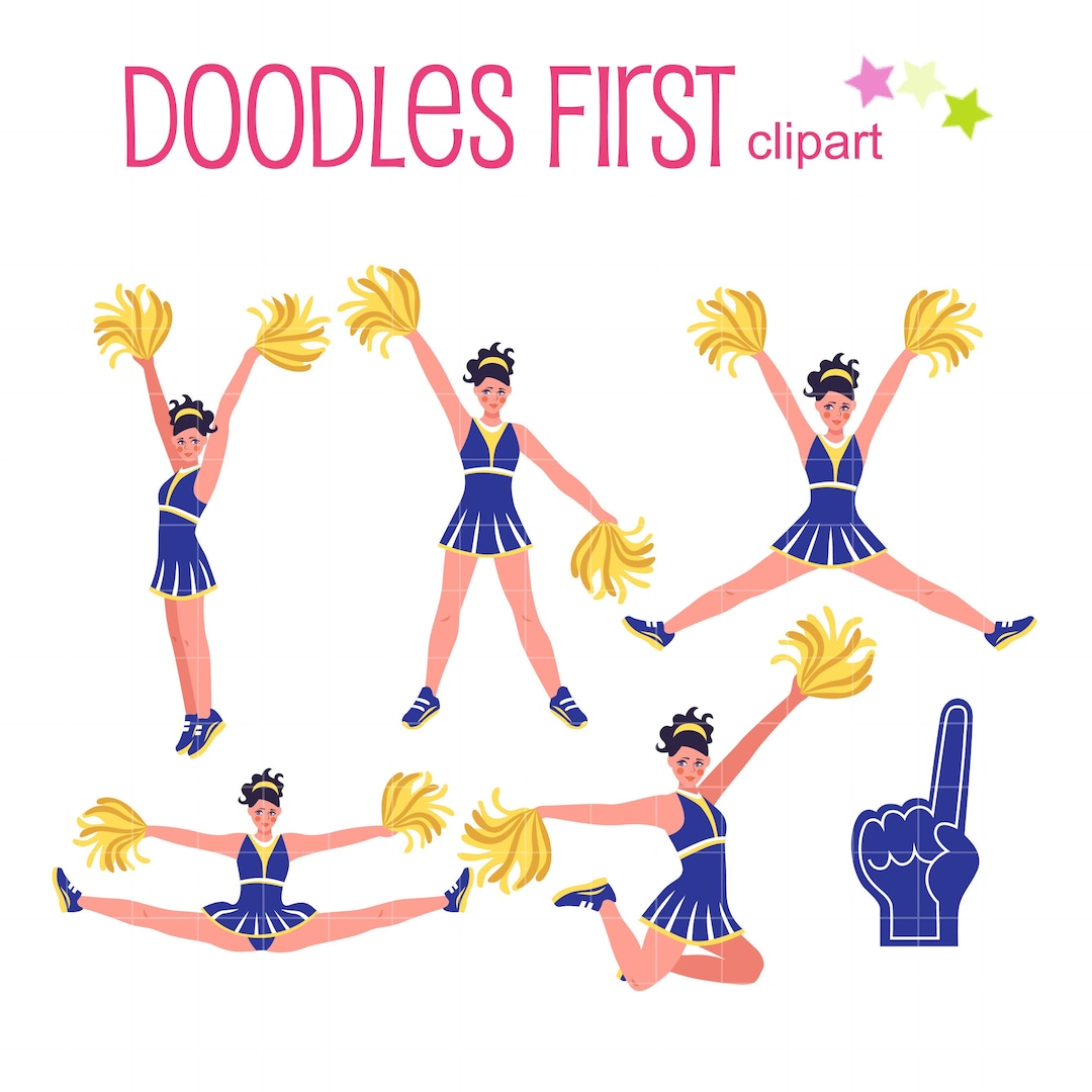 Cheer Dance Poses Digital Clip Art for Scrapbooking Card Making Cupcake ...