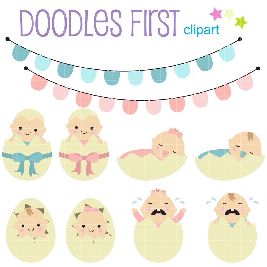 Egg Babies Digital Clip Art for Scrapbooking Card Making Cupcake ...
