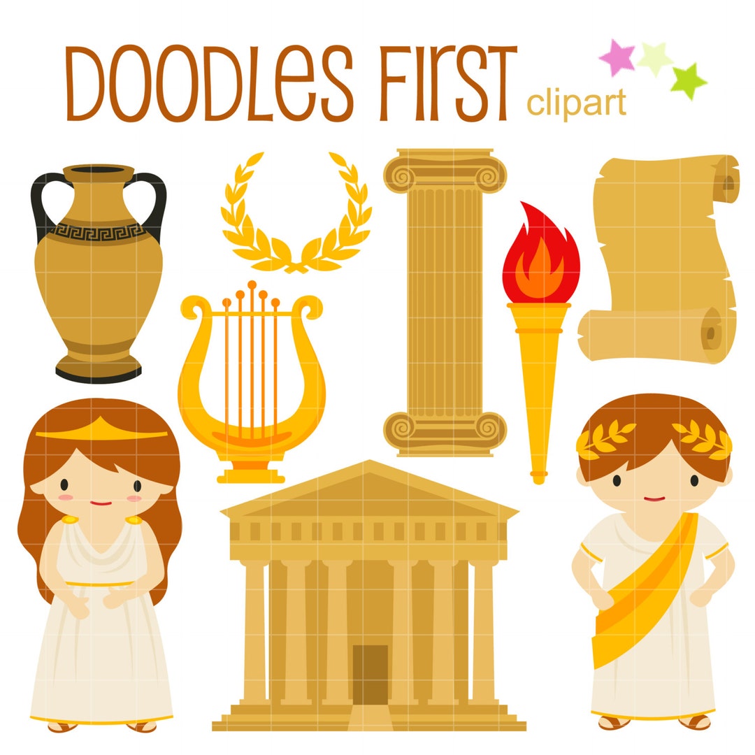 Going Greek Digital Clipart for Scrapbooking, Journaling, Cricut Cut ...
