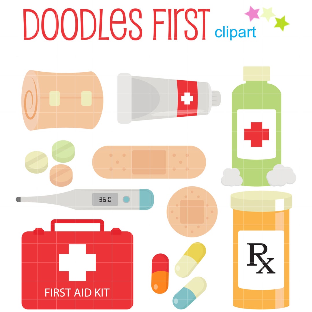 First Aid Kit Digital Clip Art for Scrapbooking, Junk Journal, Cutting ...