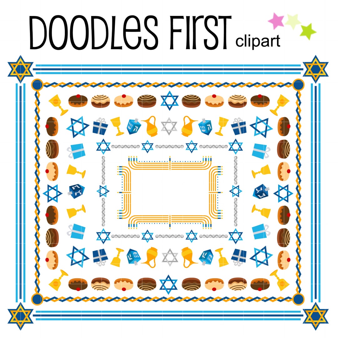 Hanukkah Frames Digital Clip Art for Scrapbooking Card Making Cupcake ...