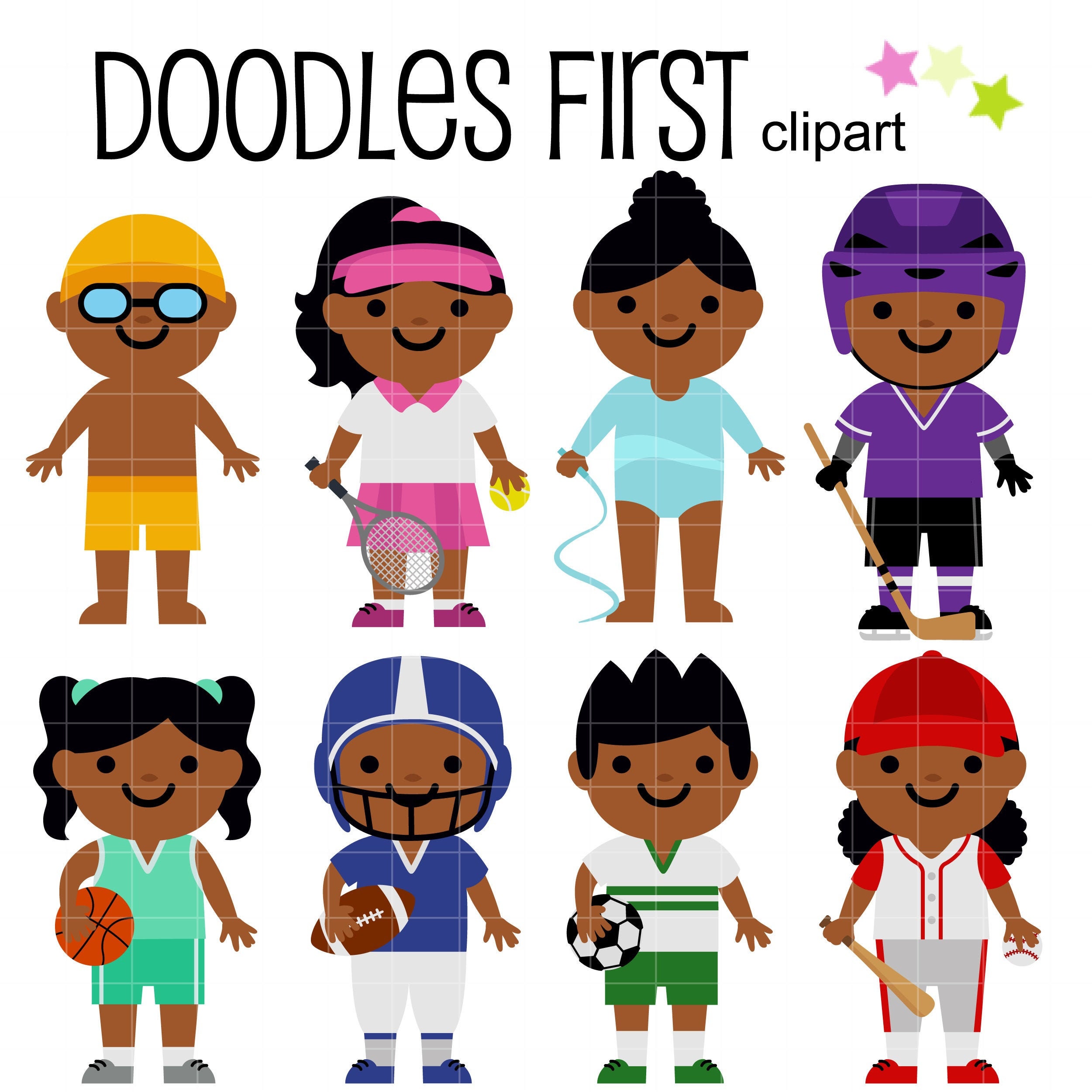 Sports Kids Digital Clip Art for Scrapbooking Card Making | Etsy