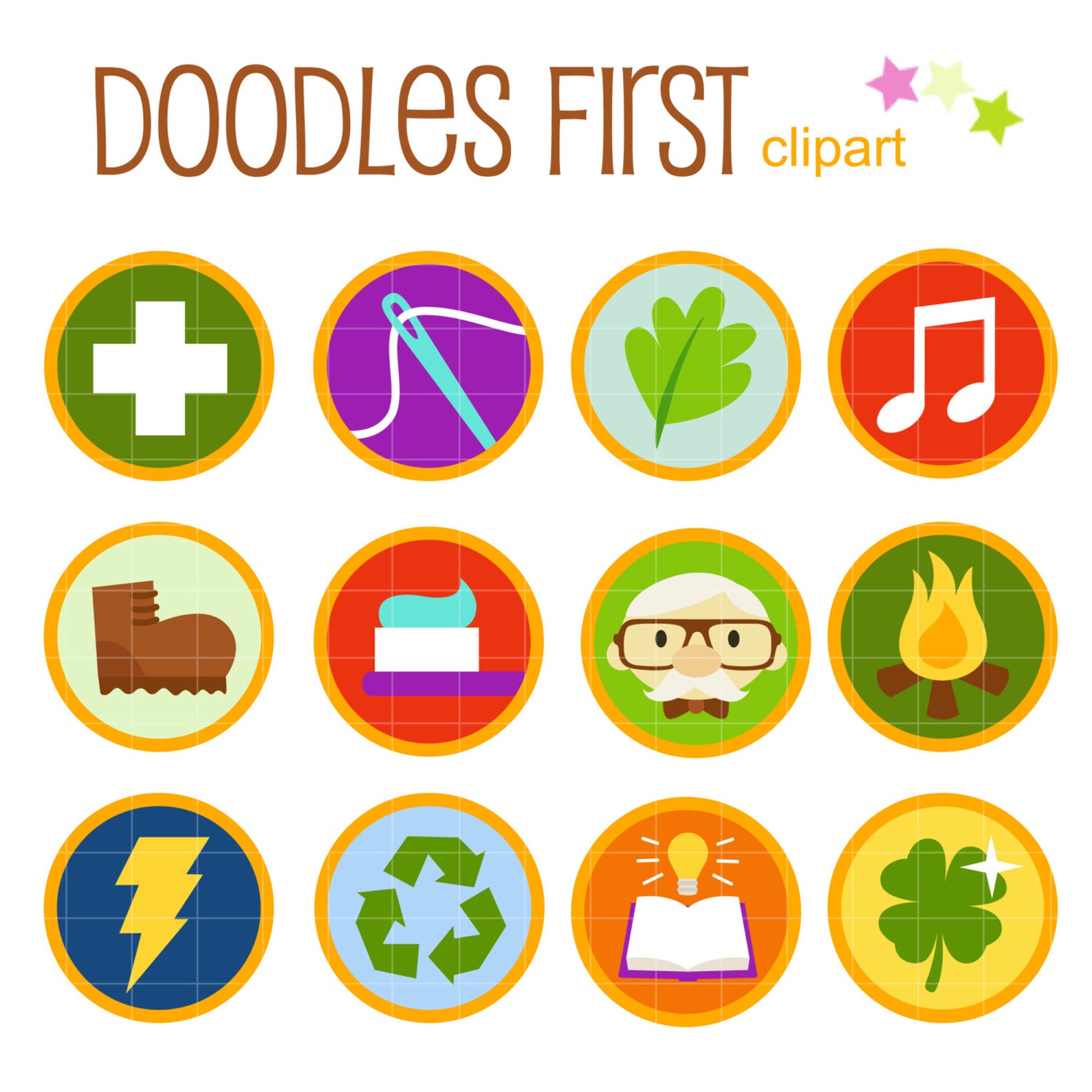 Wilderness Explorer Badges Collage Sheets for Scrapbooking Card Making ...