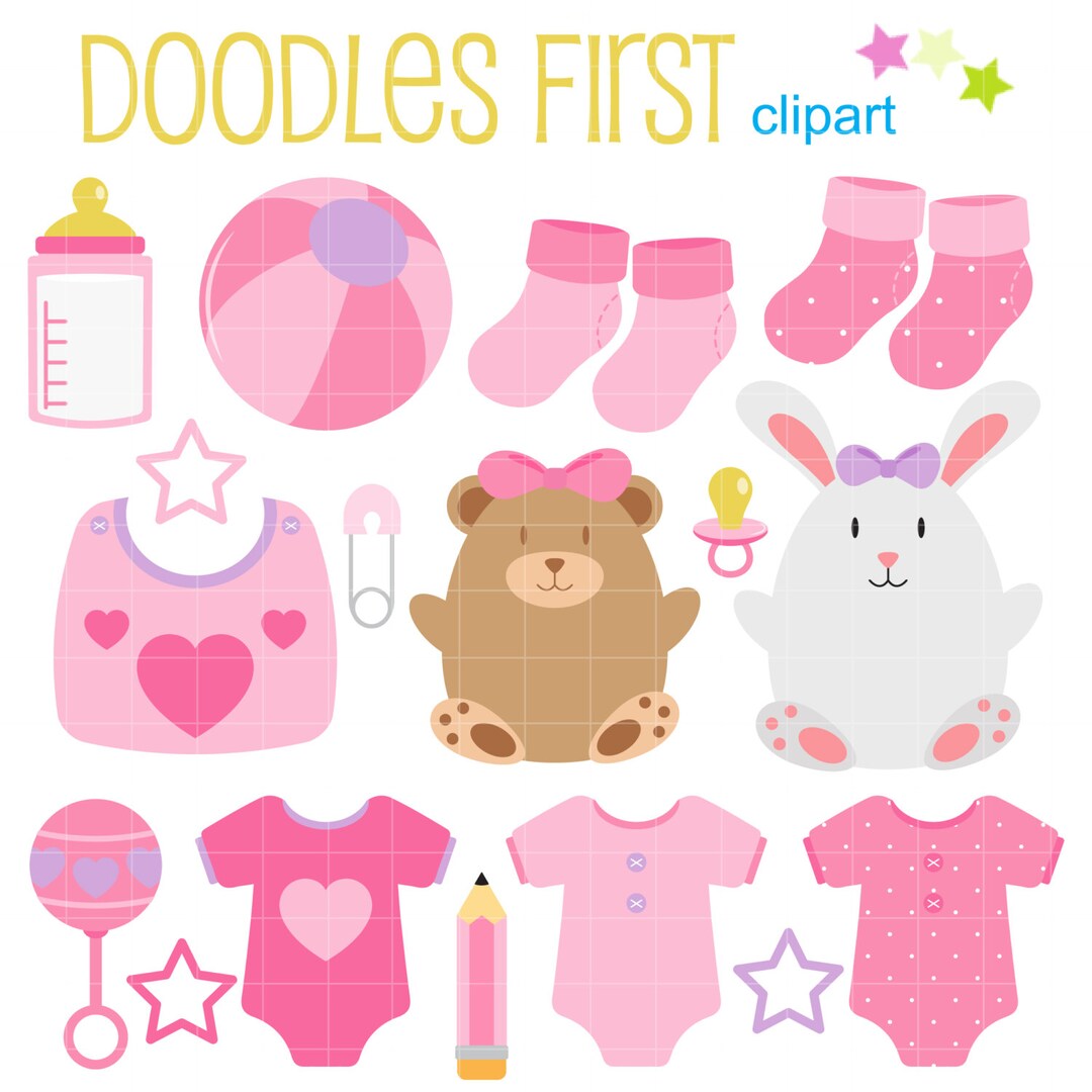 It's A Girl Set Digital Clip Art for Scrapbooking, Cricut Cut Files ...