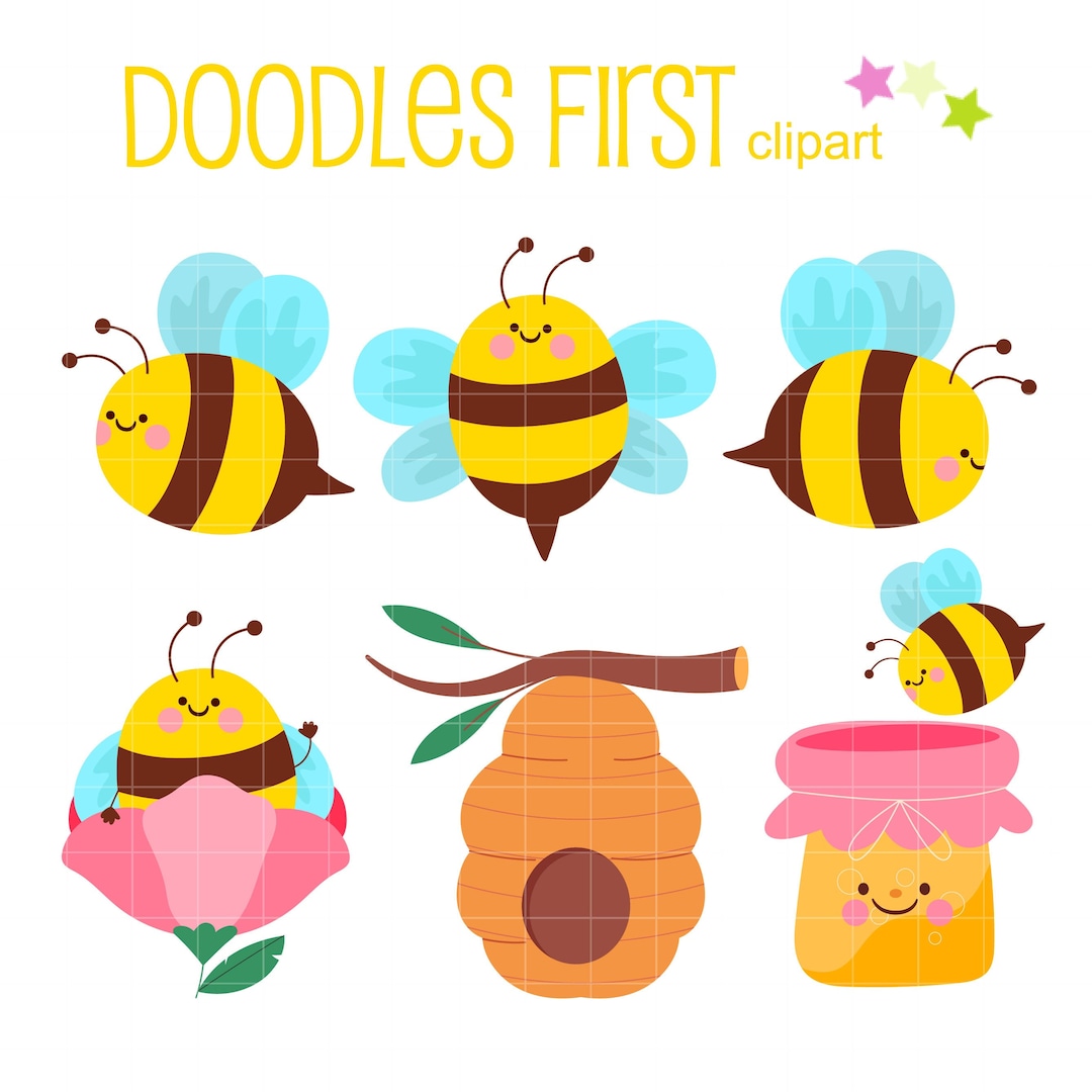Cute Spring Bee Digital Clip Art for Scrapbooking Card Making Cupcake ...