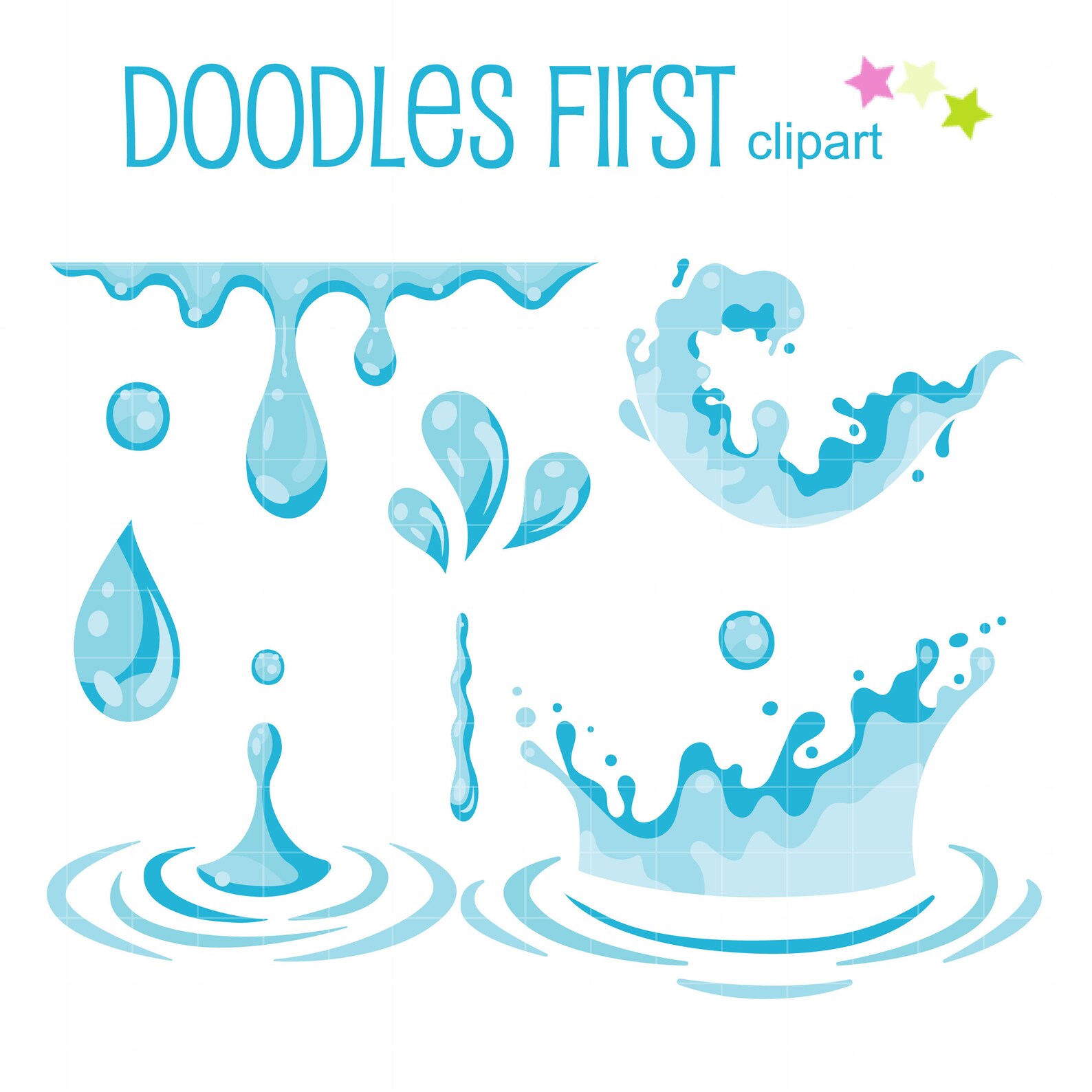 Water Forms Collection Clip Art for Scrapbooking Card Making Cupcake ...