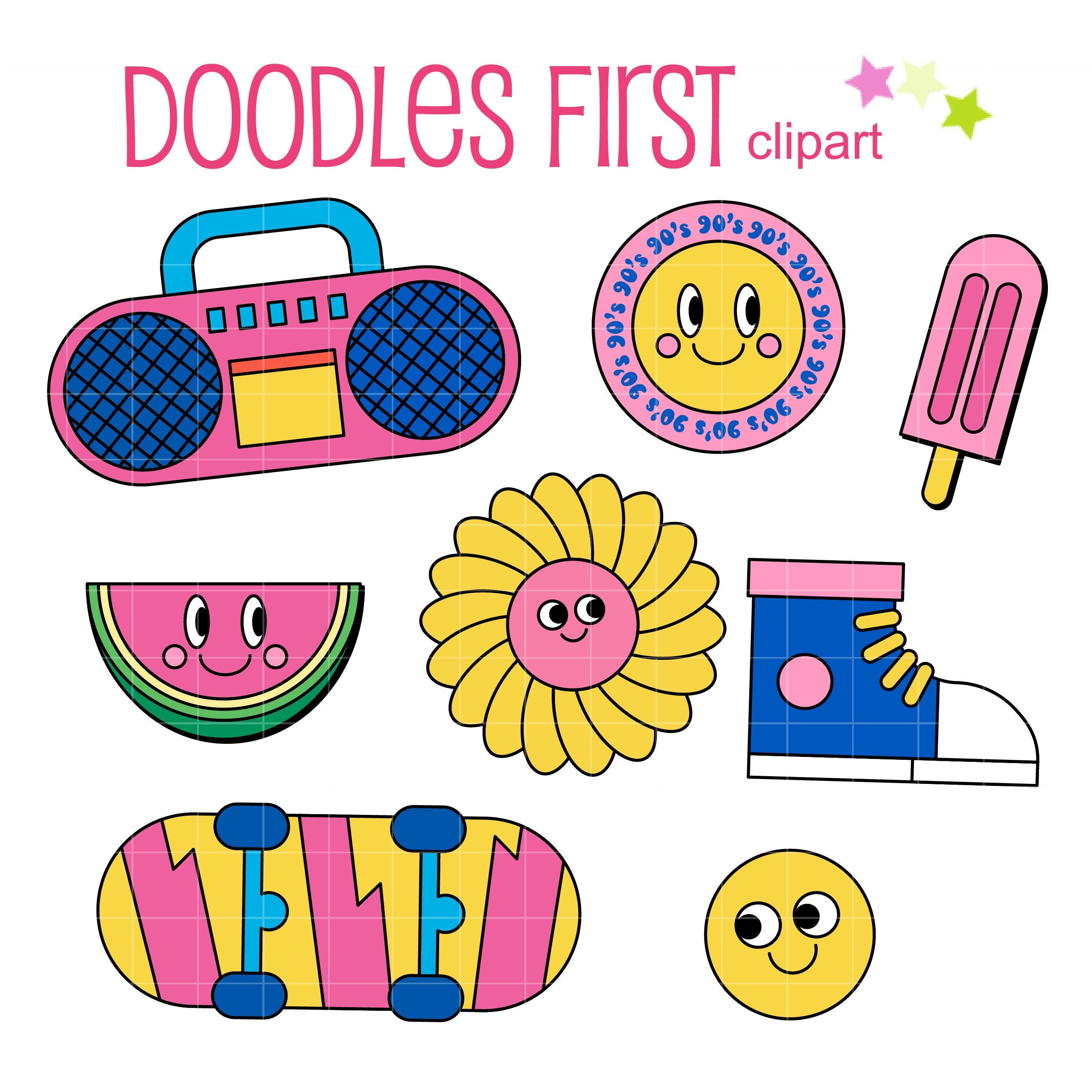 Y2K Nostalgic Elements Digital Clip Art for Scrapbooking Card - Etsy Sweden