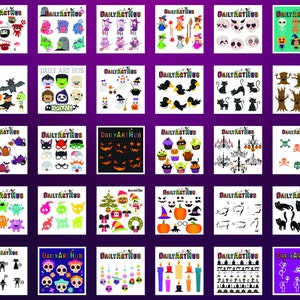 Halloween Clip Arts Set, Halloween SVG Cut Files, Includes Png Jpg Svg ...