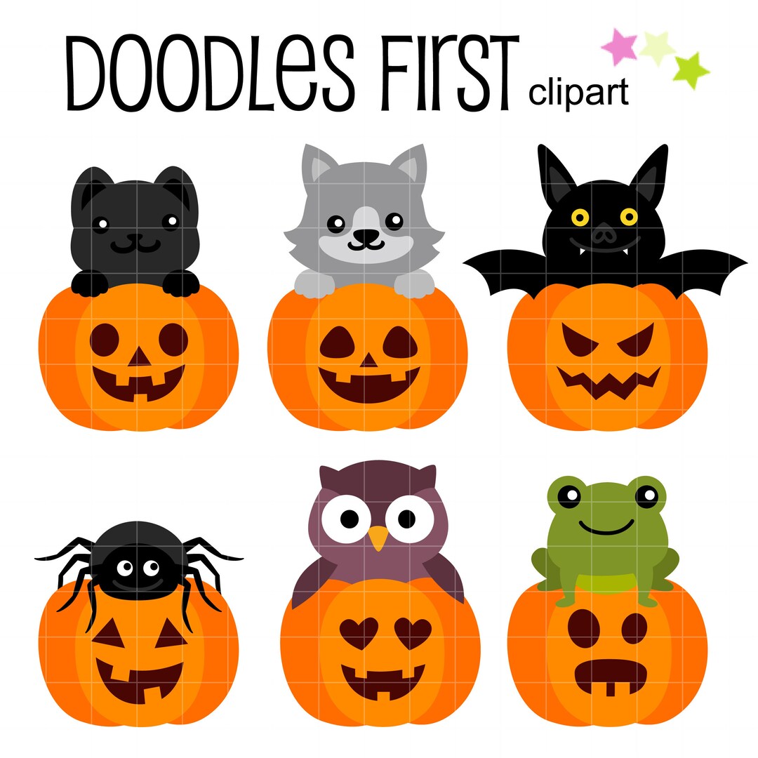 Jack-o-lantern Critters Digital Clip Art for Scrapbooking Card Making ...