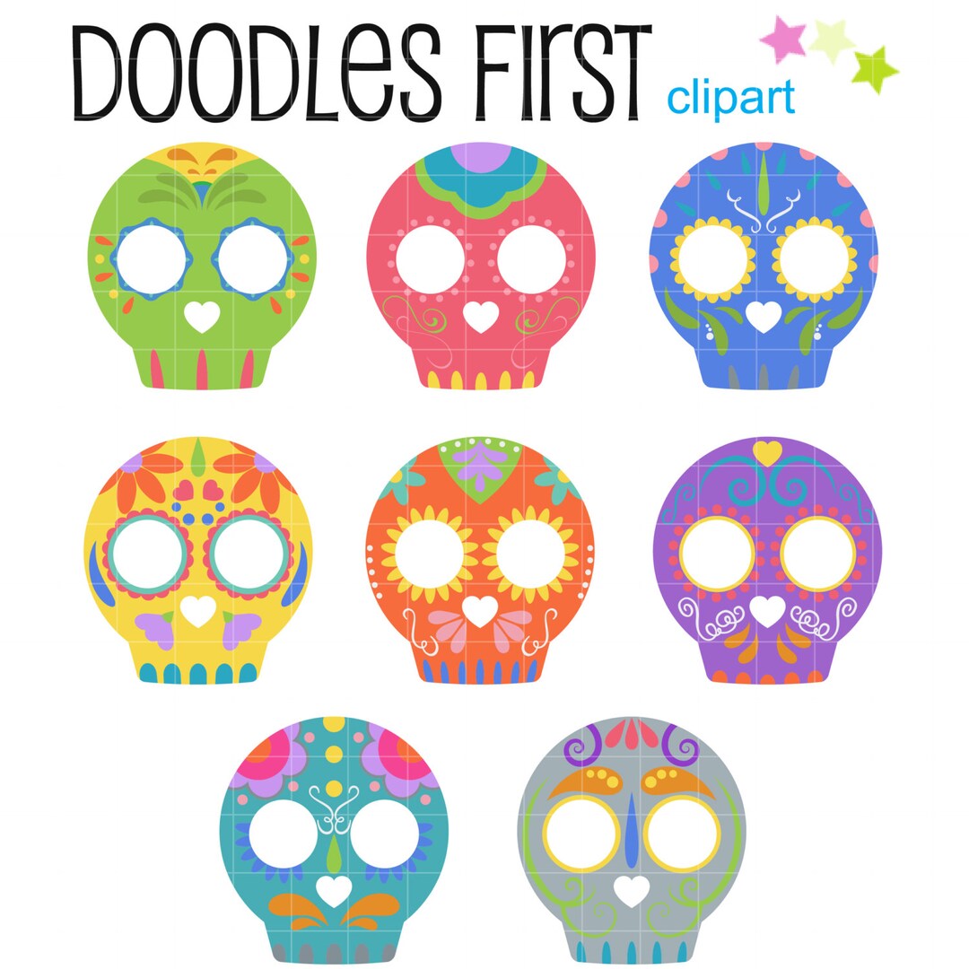Sugar Skulls Digital Clip Art for Scrapbooking Card Making - Etsy