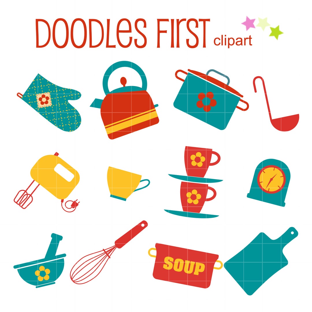 Cooking Set Digital Clip Art for Scrapbooking Card Making Cupcake ...