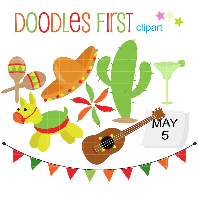 Cinco De Mayo Digital Clip Art for Scrapbooking Card Making Cupcake ...
