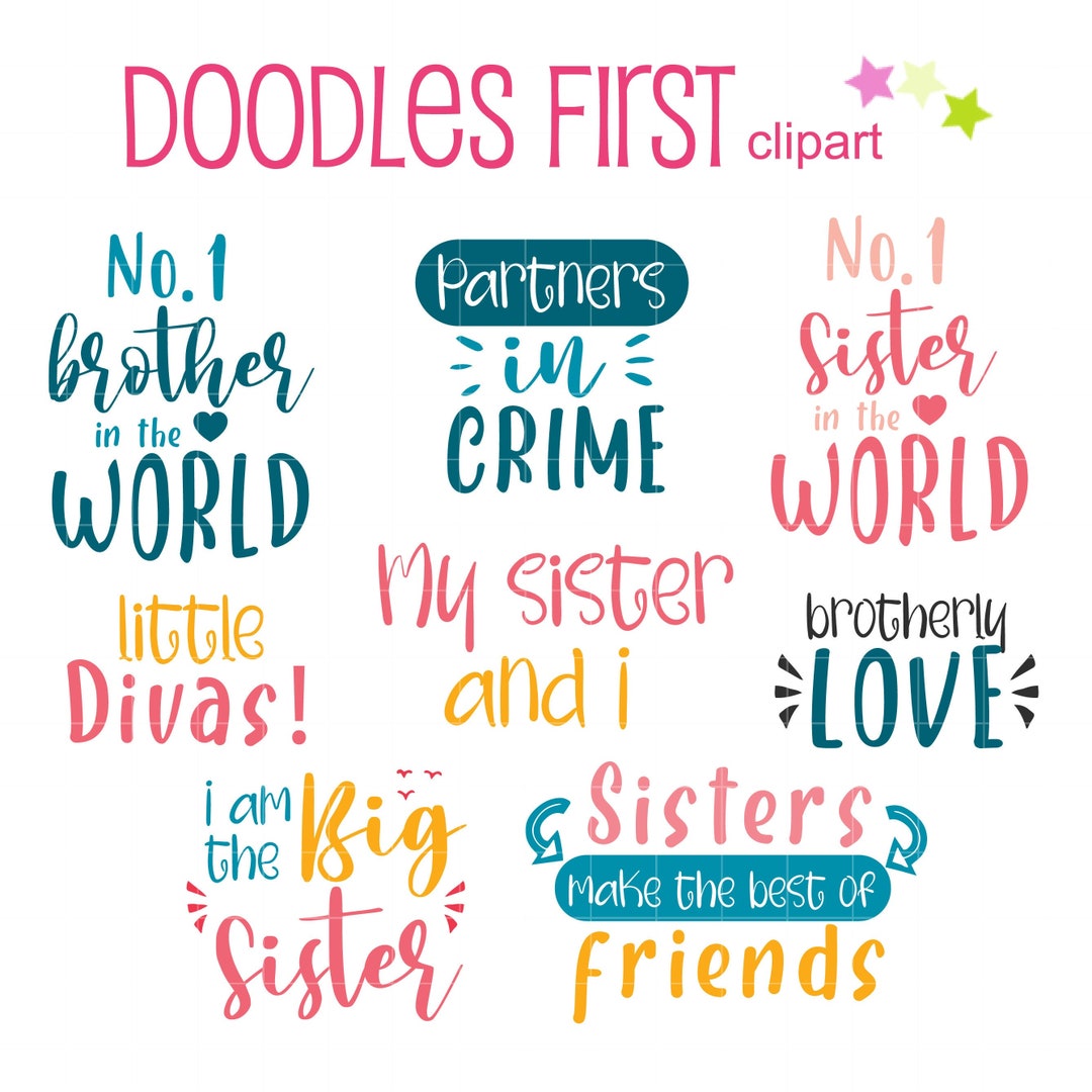 Brother Sister Words Clip Art