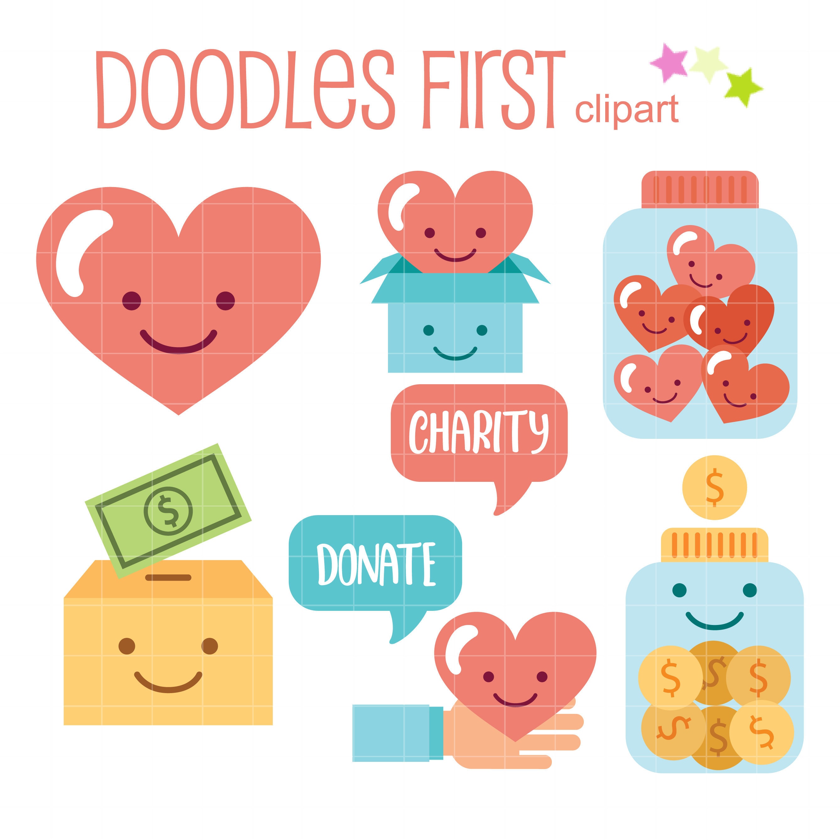 Cute Charity Elements Digital Clip Art for Scrapbooking Card Making ...