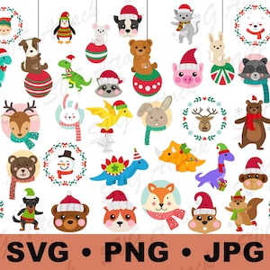 Christmas Animals SVG Design Bundle | Animals SVG for Cutting Machine ...