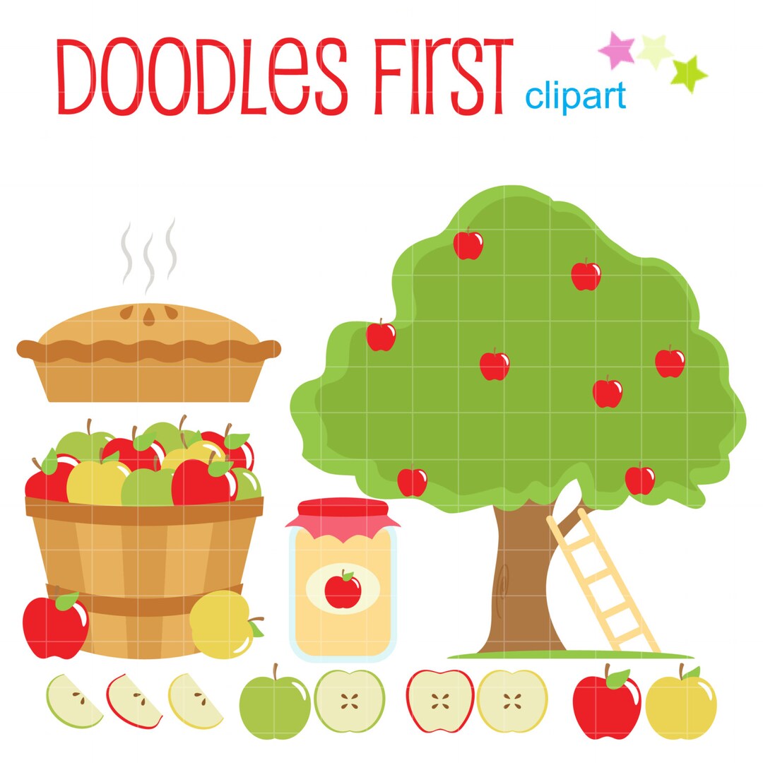 Apple Picking Day Digital Clipart for Scrapbooking, Cricut Cut Files ...