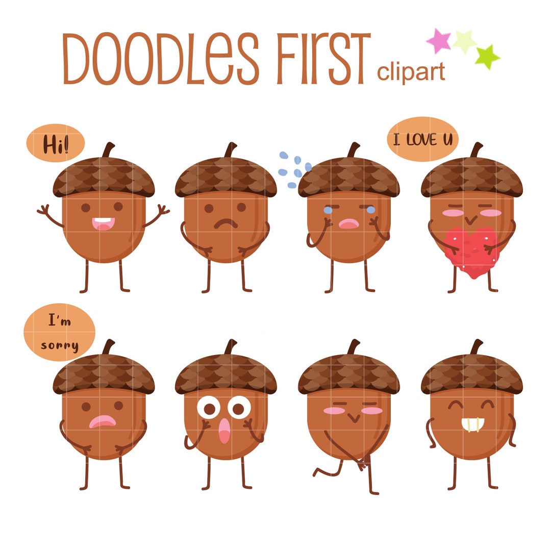 Acorn Cute Expressions Digital Clip Art for Scrapbooking Card Making ...