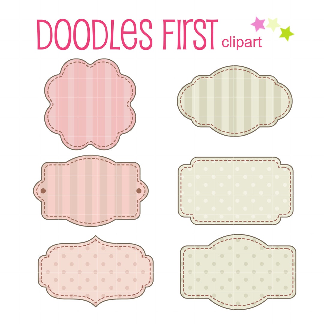 Retro Pastel Frames Clip Art for Scrapbooking Card Making Cupcake ...