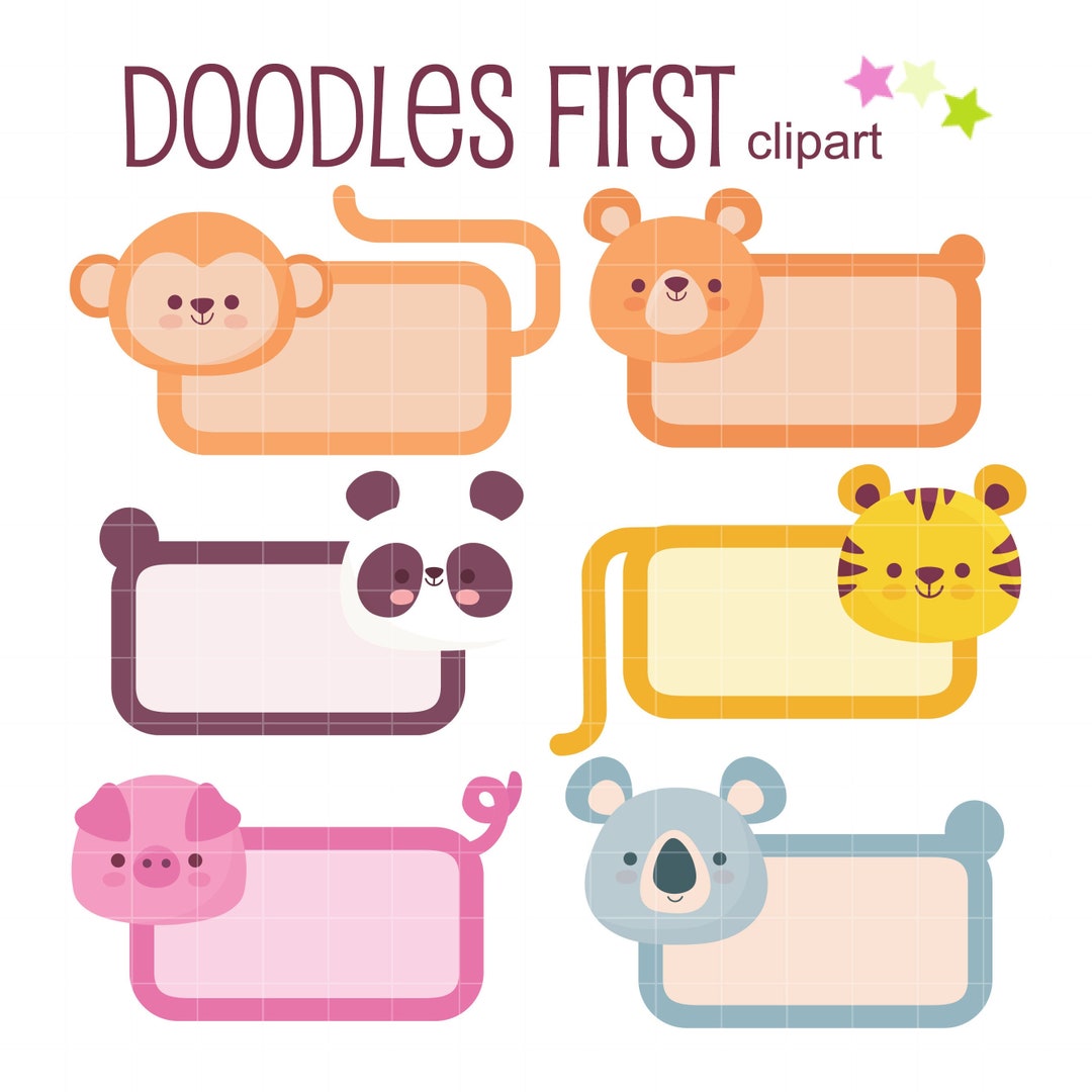 Kawaii Animal Notepaddigital Clip Art for Scrapbooking Card Making ...