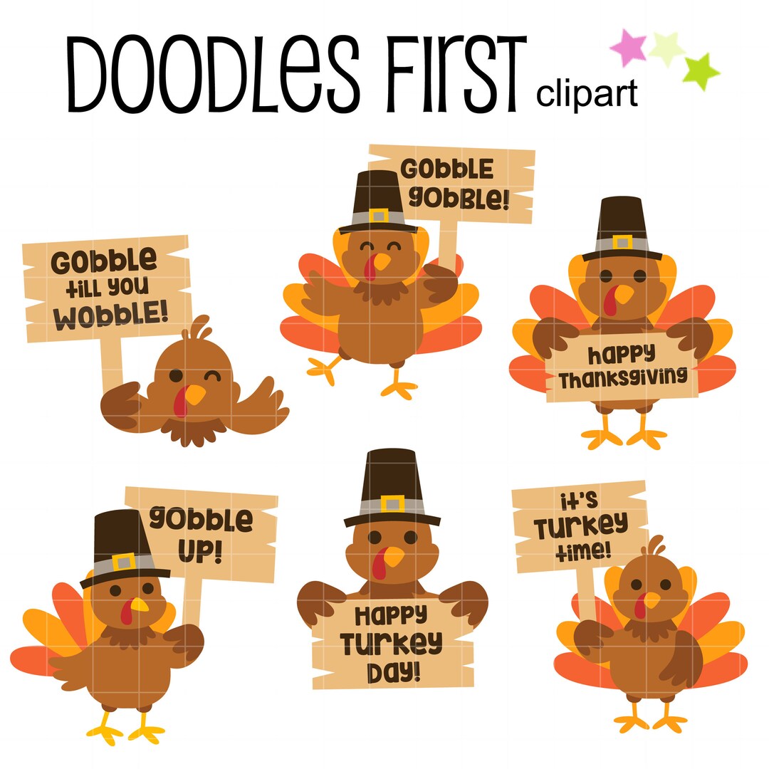 Turkey Talk Digital Clip Art for Scrapbooking Card Making Cupcake ...