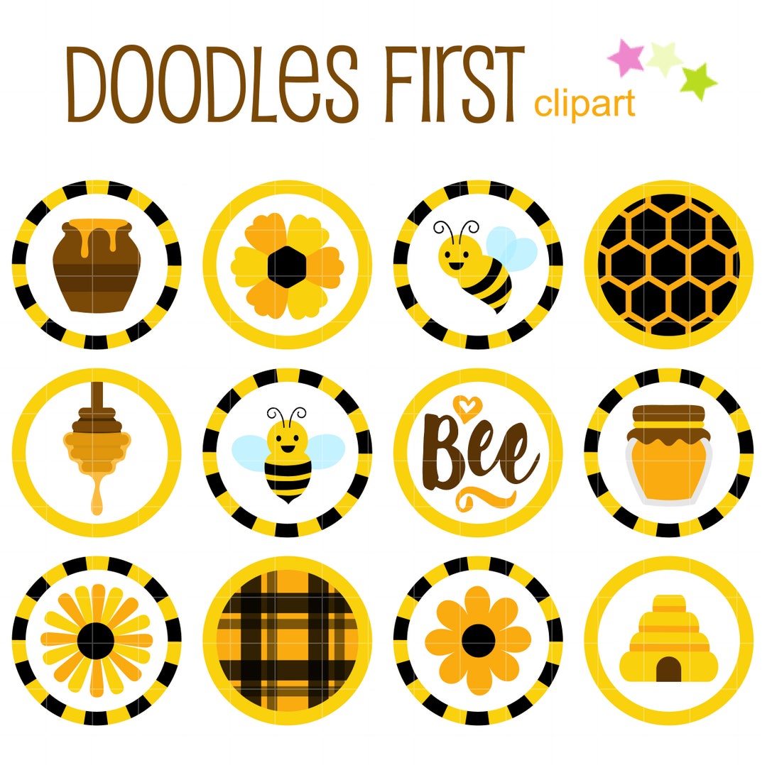 Busy Bee Badges Collage Sheets for Scrapbooking Card Making Cupcake ...