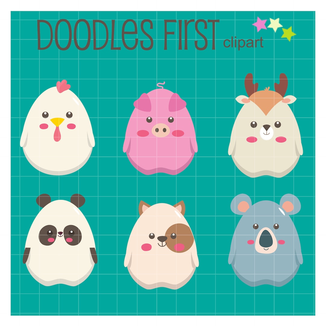 Cute Animal Designs Digital Clip Art for Scrapbooking Card Making ...
