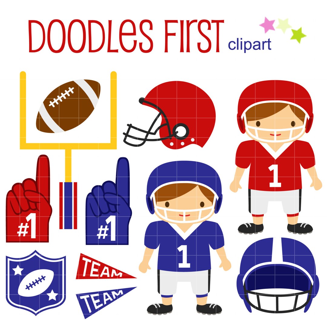 Football Kids Digital Clip Art for Scrapbooking Card Making Cupcake ...