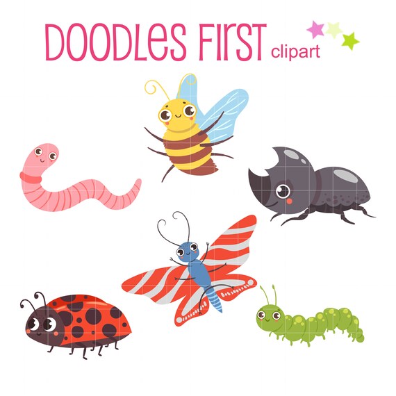 Cute Insects and Bug Digital Clip Art for Scrapbooking Card - Etsy