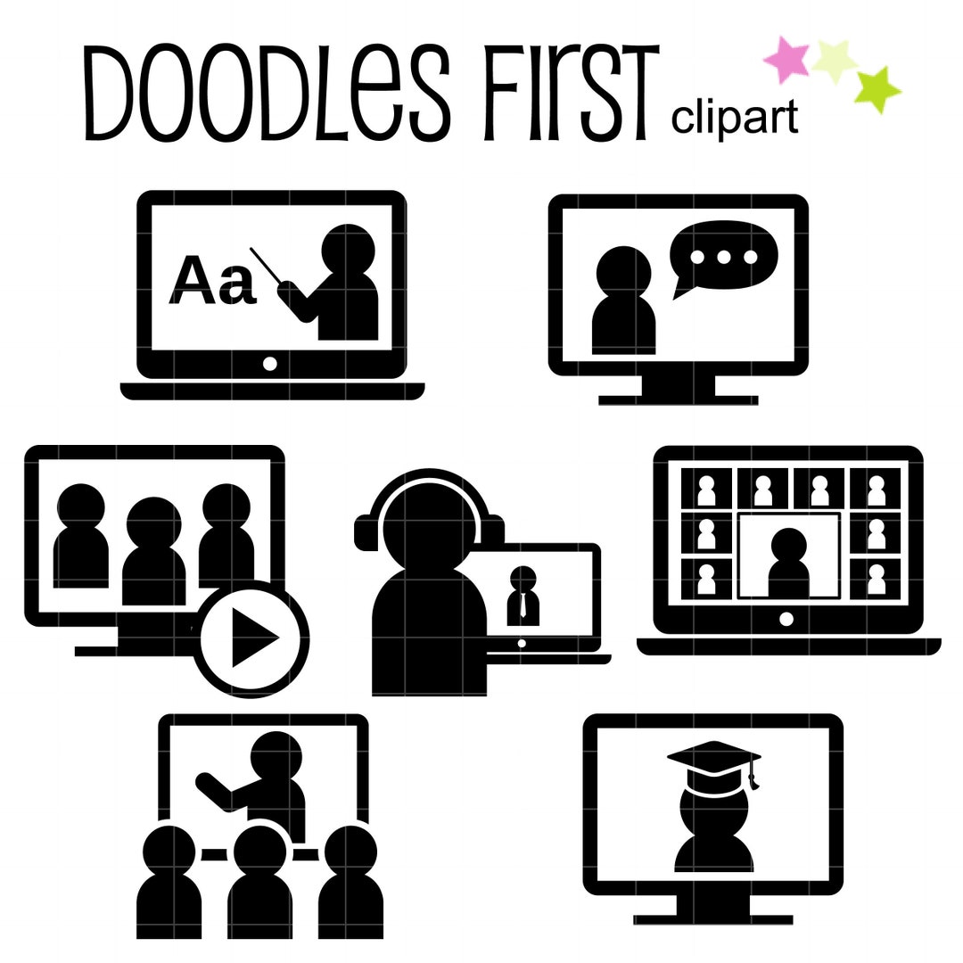 Online Class Icons Digital Clip Art for Scrapbooking Card Making ...