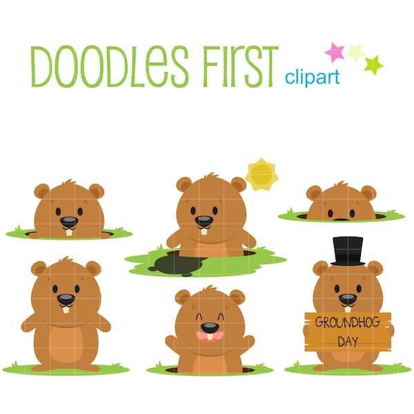 Groundhog Day Clip Art - Etsy