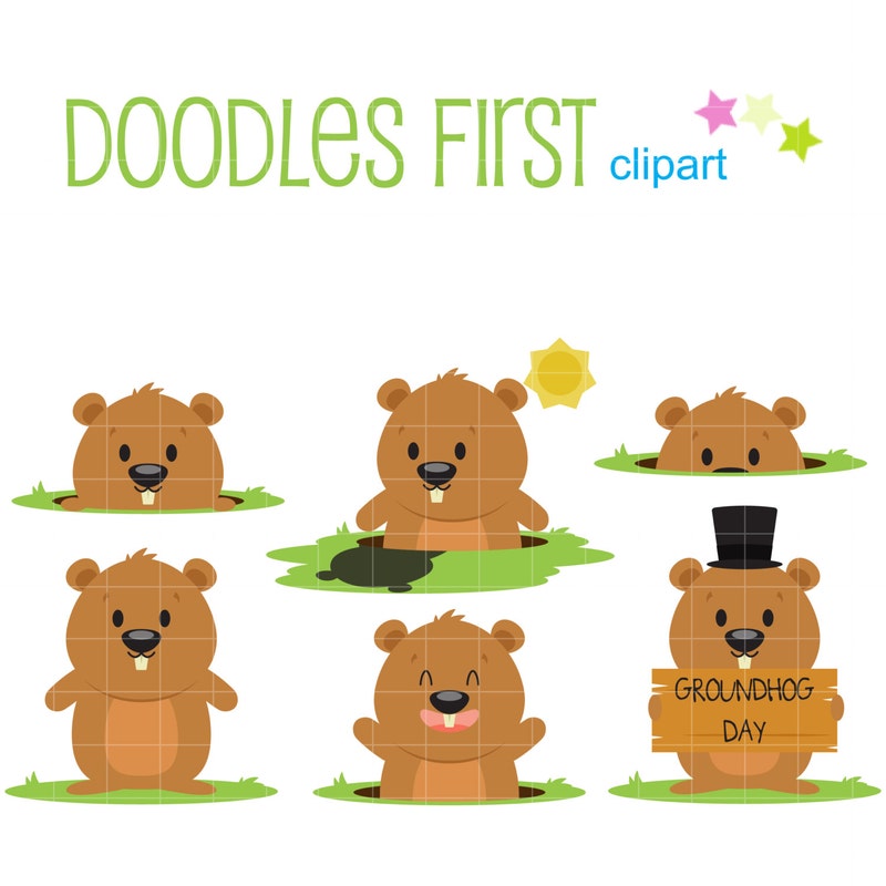 Groundhog Day Clip Art - Etsy