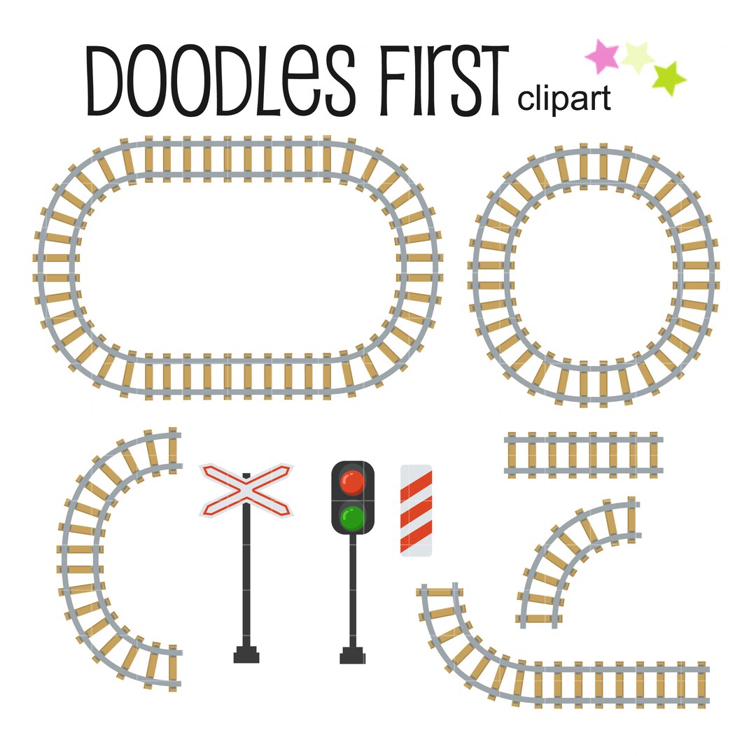 Railroad and Railway Tracks Digital Clip Art for Scrapbooking Card ...