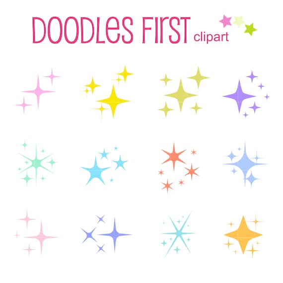 Glitter Sparkling Stars Clip Art for Scrapbooking Card Making | Etsy