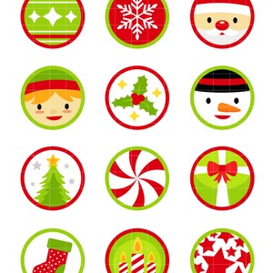 Christmas Icon Baubles Collage Sheets for Scrapbooking Card Making ...